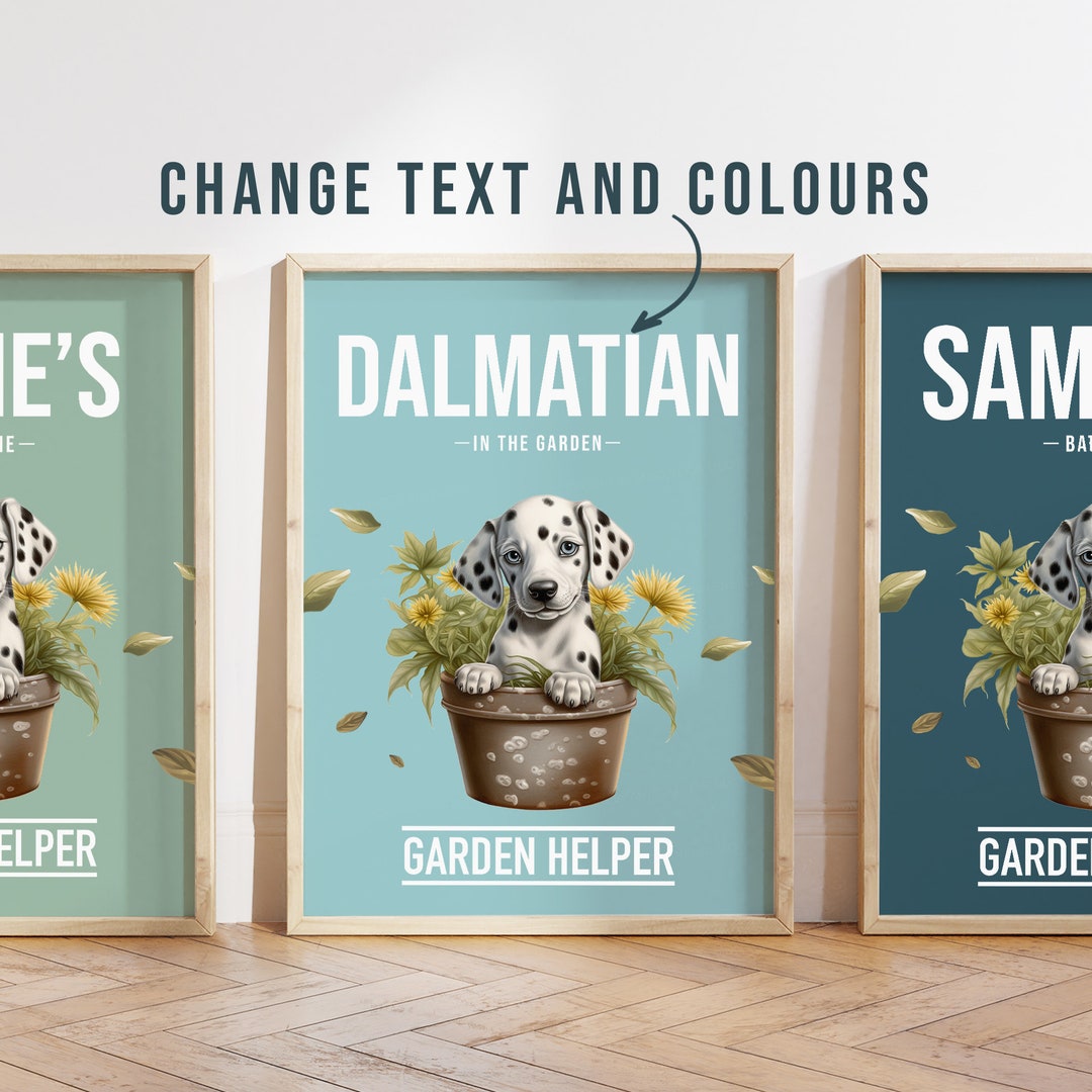Any Colour - Dalmatian in Garden Poster - Dalmatian Poster - Custom ...