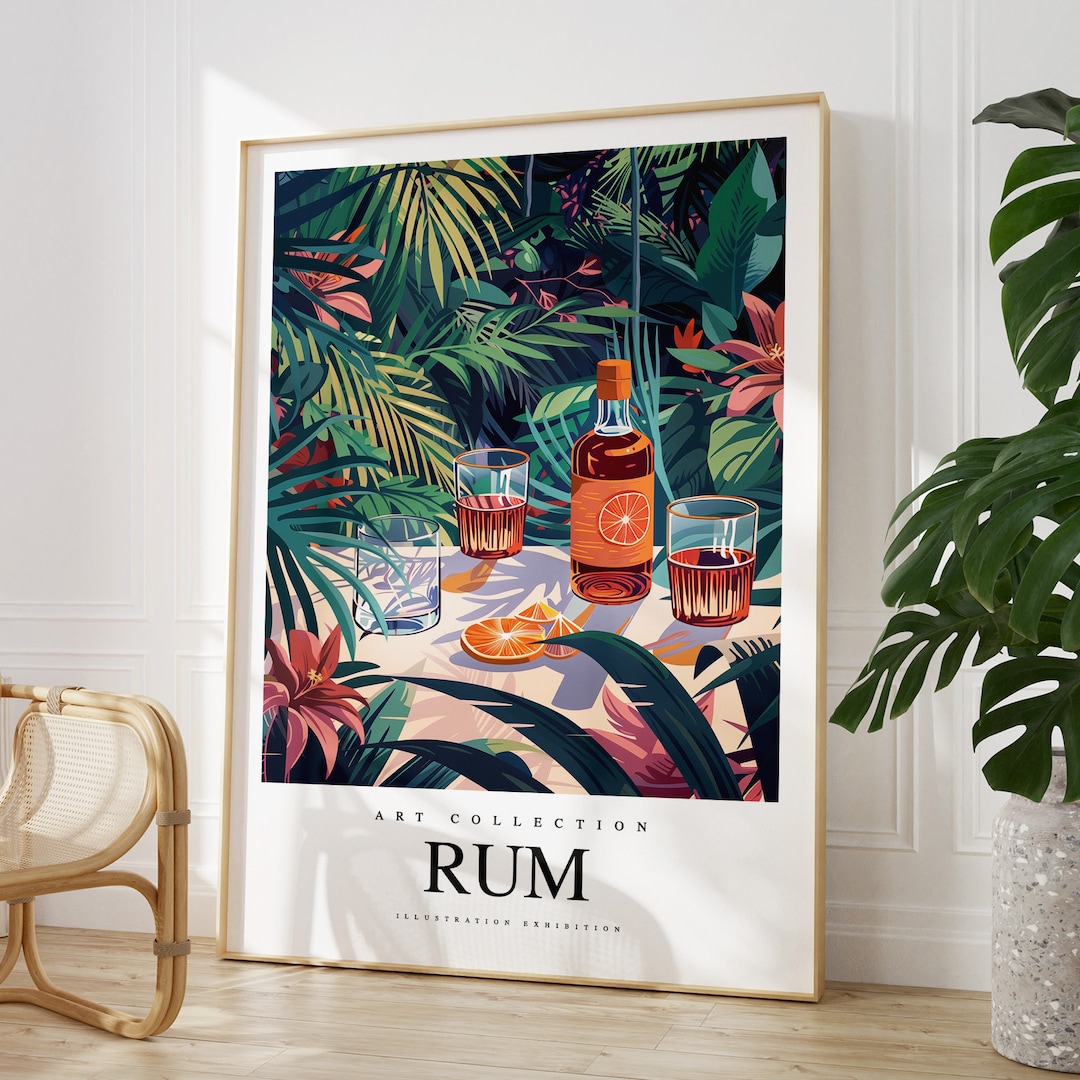 Any Colour - Rum Print - Rum Drink Poster - Rum Art - Kitchen Print ...