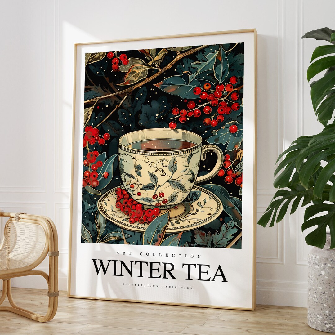 Any Colour - Winter Tea Print - Tea Drink Poster - Tea Art - Kitchen ...