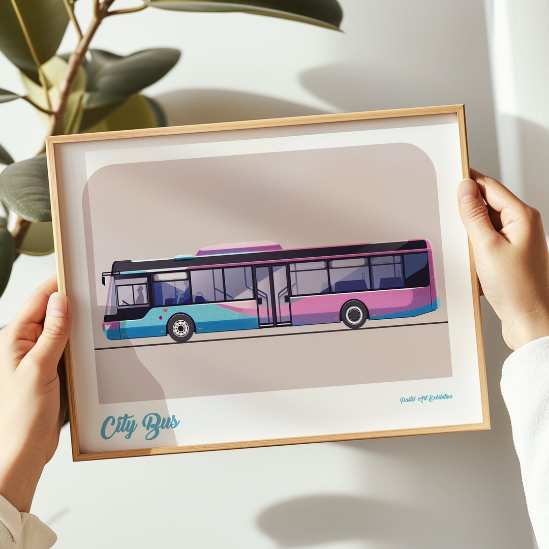 City Bus Landscape Print, City Bus Poster, City Bus Wall Art, City Bus ...