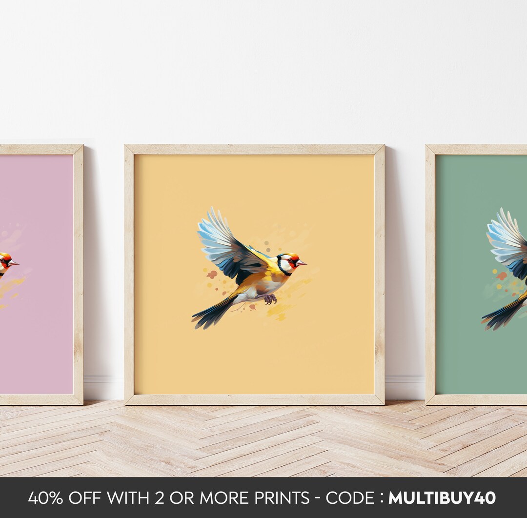 Goldfinch Poster Goldfinch Print Goldfinch Art Bird Illustration Birds ...