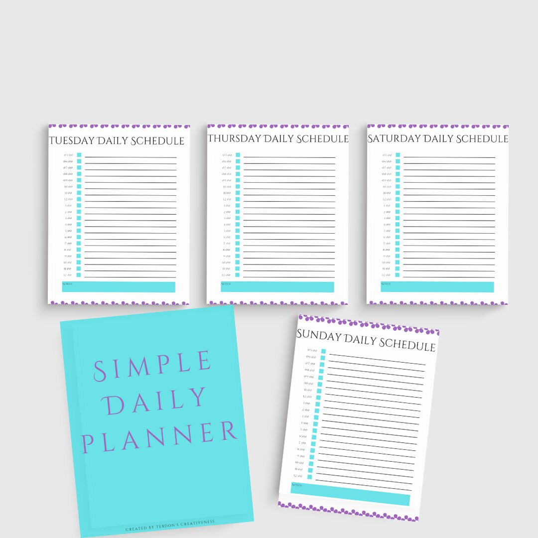 Simple Daily Schedule - Etsy