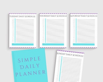 Simple Daily Schedule Planner Template - Etsy