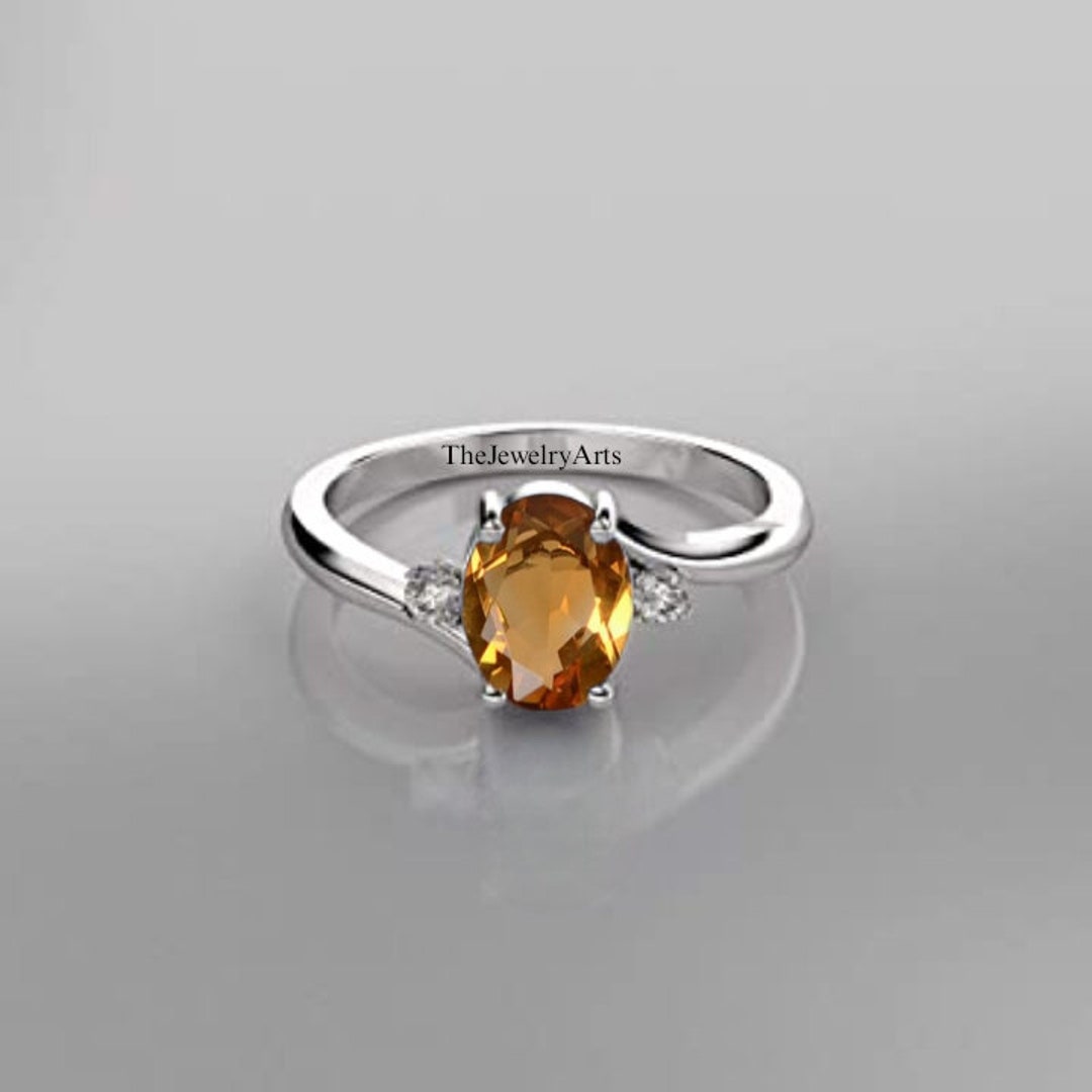 Natural Yellow Topaz Ring-dainty Golden Topaz Ring-925 Sterling Silver ...