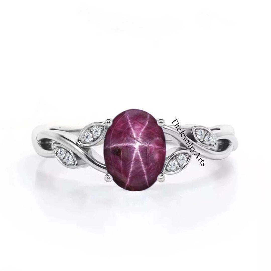 Lindy Star Ring, Star Ruby Ring, Ruby Star Ring, July Birthstone , 6 Ray Lindy Star Ring ...