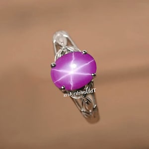 Beautiful Star Ruby Ring Sterling Silver / Lindy Star Ruby Ring Women ...