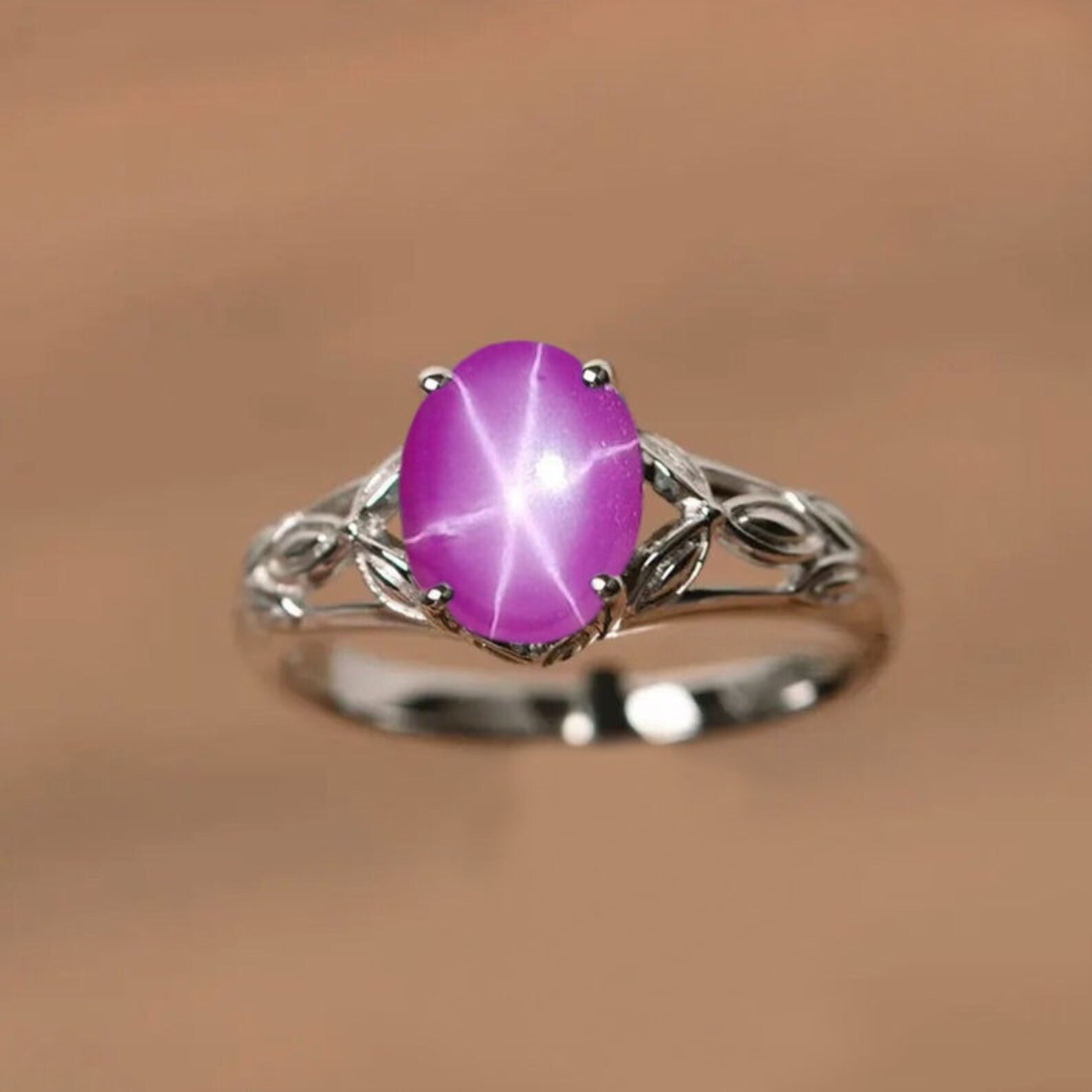 Beautiful Star Ruby Ring Sterling Silver / Lindy Star Ruby Ring Women ...