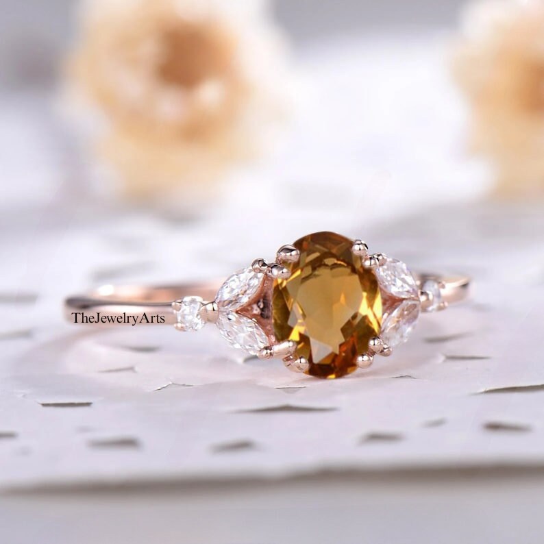 Natural Yellow Topaz Ring Oval Ring Minimalist Jewelry Ring Gemstone Ring Stackable Ring 925 ...