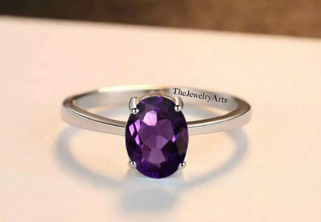 Vintage Amethyst Engagement Ring Purple Amethyst Ring for Women ...