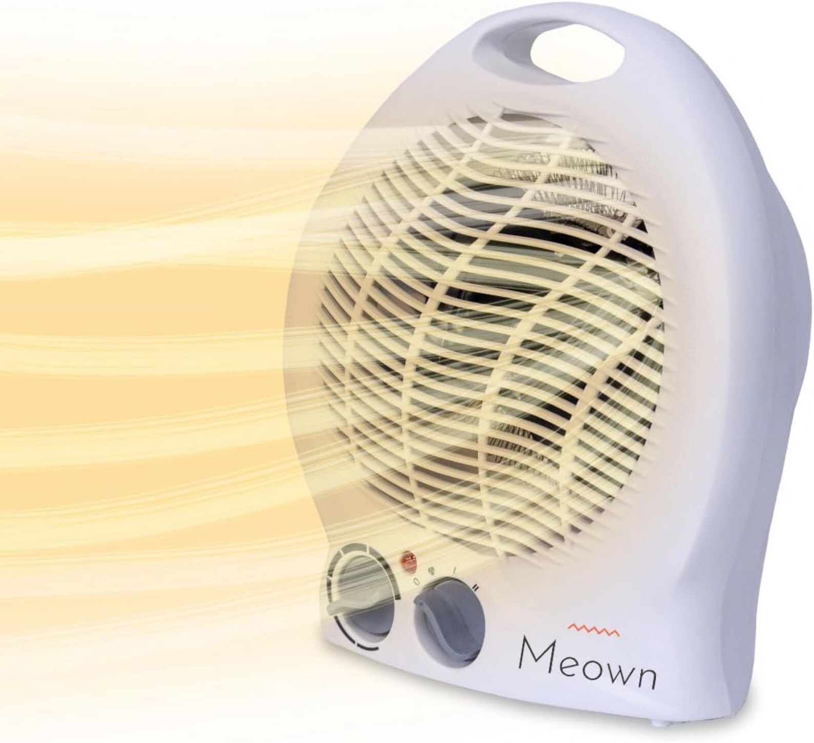 Meown Portable Fan Heater Advanced Heating Technology 2 Heat Settings, Silent Operation, Home ...