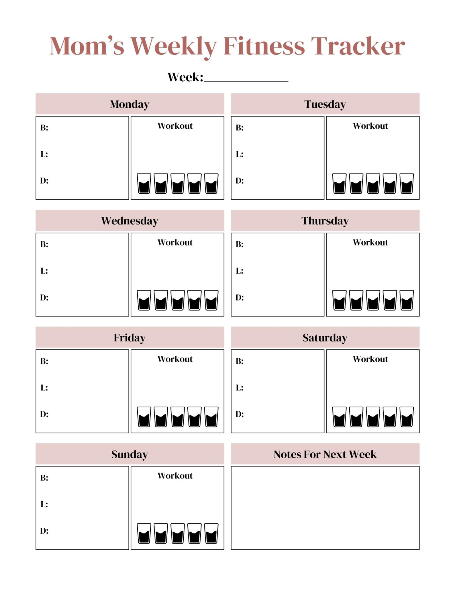 Editable Moms Planner PDF Download Digital Family Organizer ...