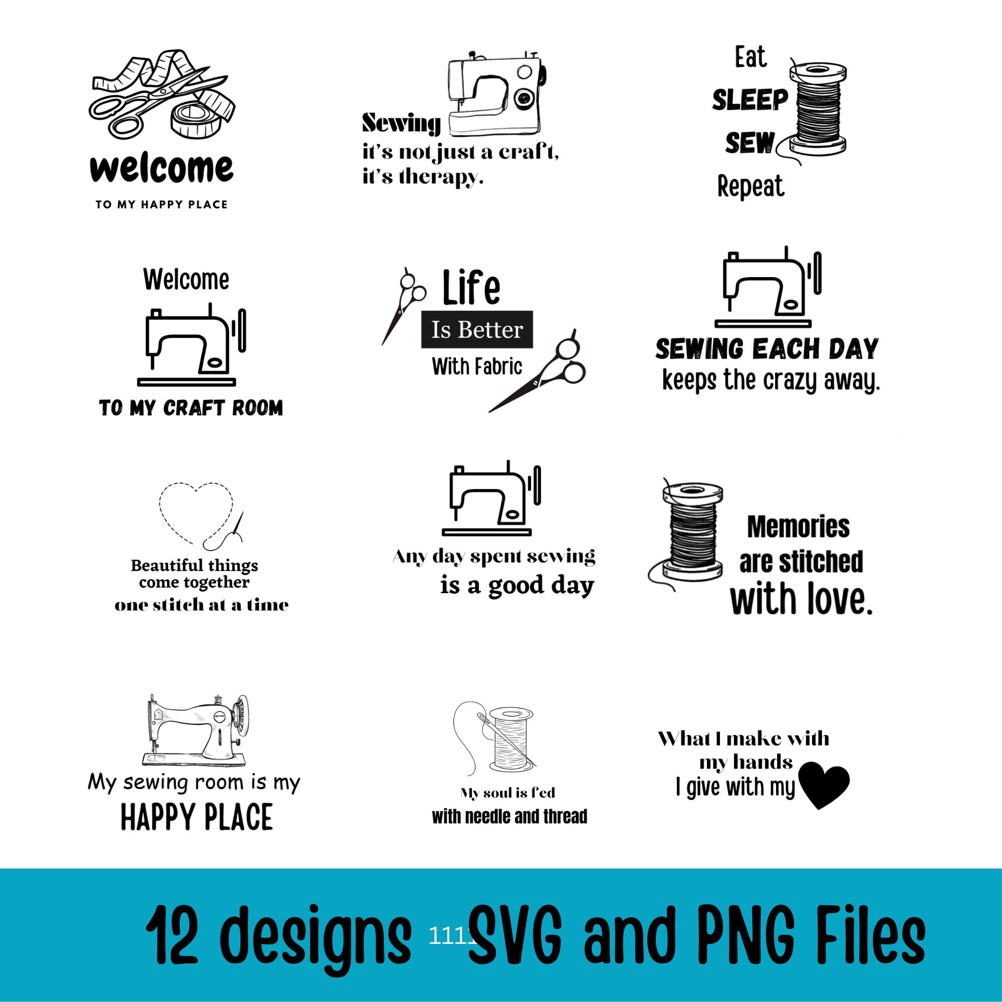 Quilting SVG Bundle, Sewing Svg Cut File Png Sewing PNG, Sewing Svg ...