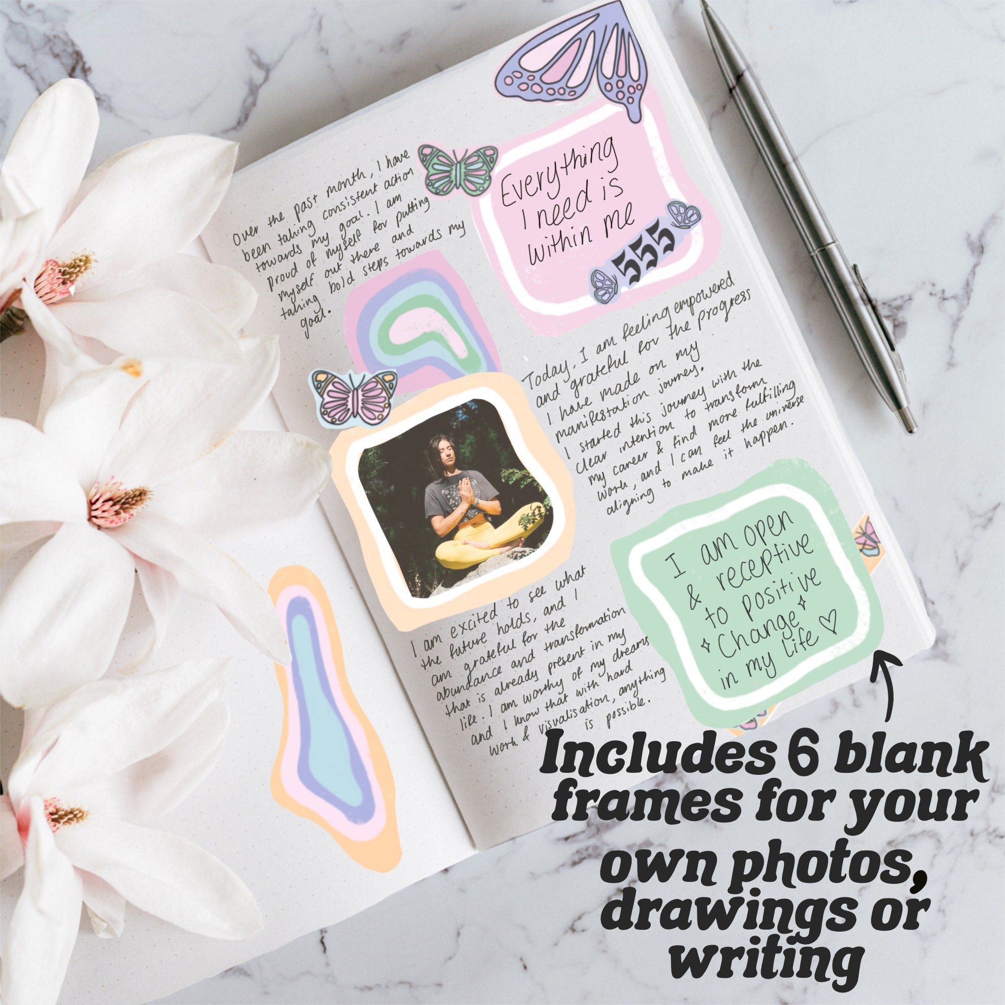 Butterfly Alchemy 555 Vision Board Printable Set Powerful Affirmations ...