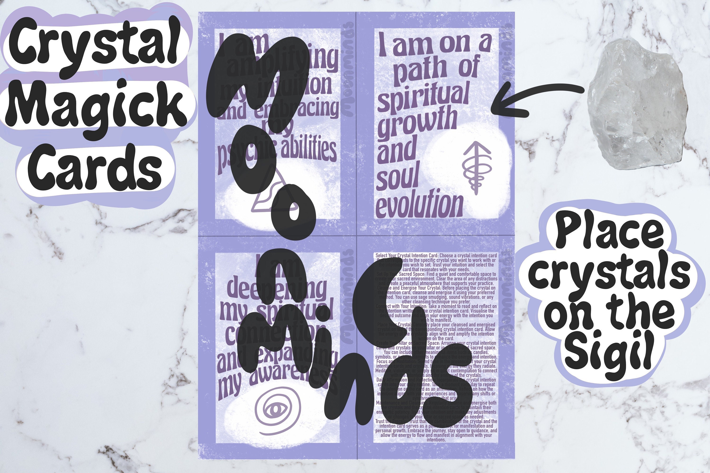 Crystal Magick Cards: Grimoire Printable Crystal Altar Mat Spiritual ...