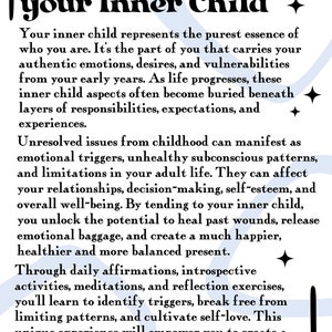 30 Day Inner Child Healing Guide Workbook, at Home Shadow Work 22 Page ...