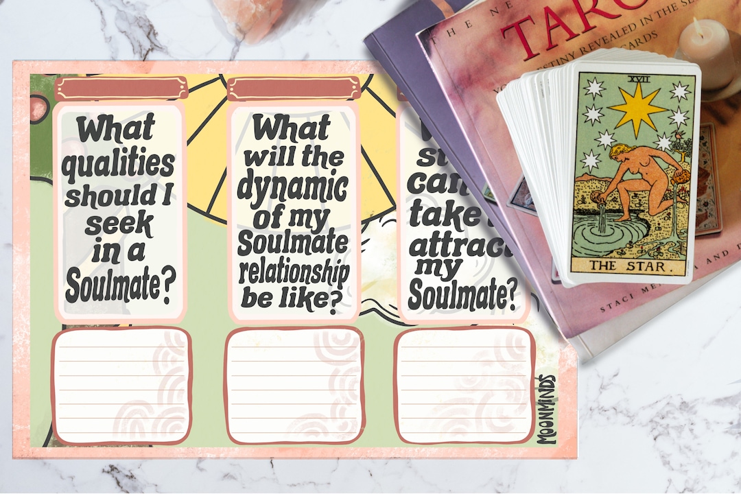 Soulmate Connection Tarot Spread A4 Printable 3-card Spread for ...