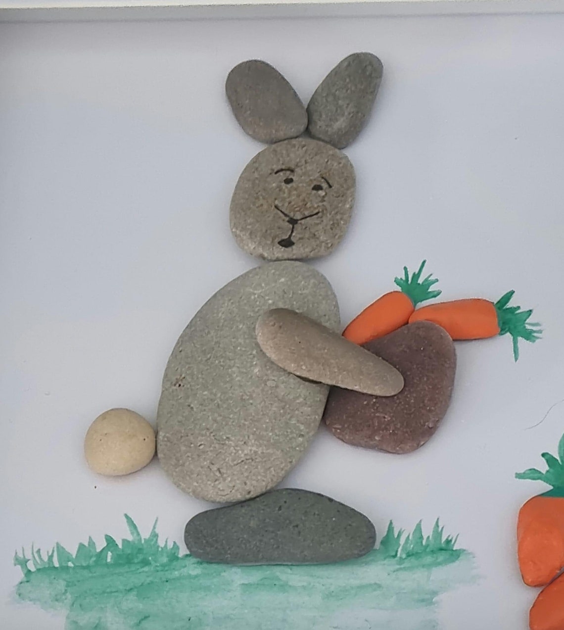 Rabbit Pebble Art Animal Pebble Art - Etsy