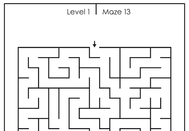 20 Maze Puzzle Pages - Printable Mazes for Kids and Adults - PDF ...