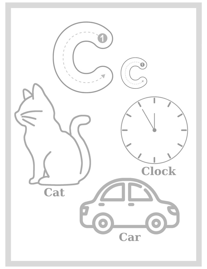 Alphabet Printable Educational Fun A to Z Coloring Pages for Kids ...