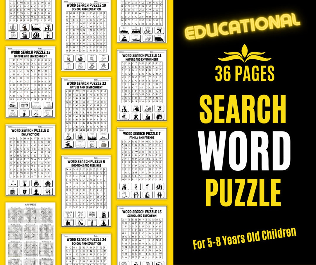 Educational and Fun Word Search Puzzle, Kids Activities, Educational ...
