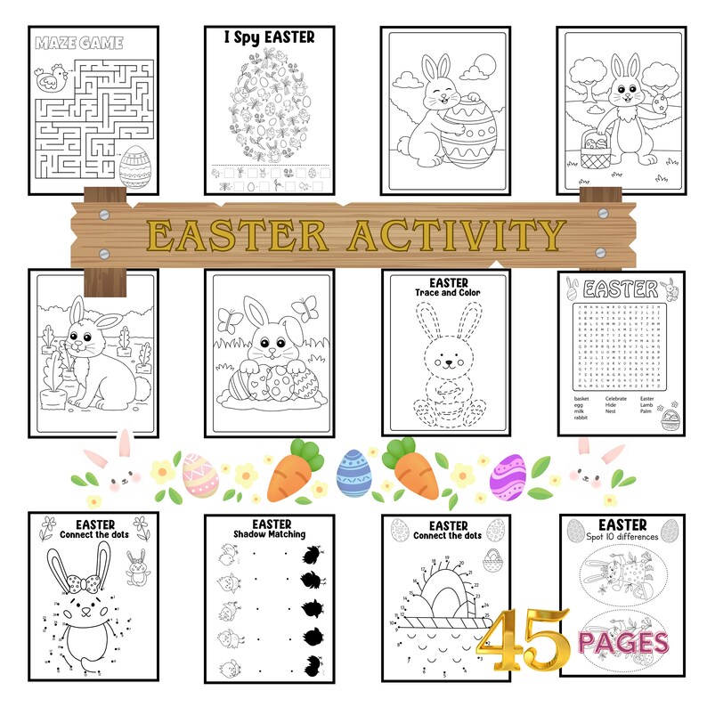 45 Easter Preschool Activities, Coloring Pages for Kids, Printable ...