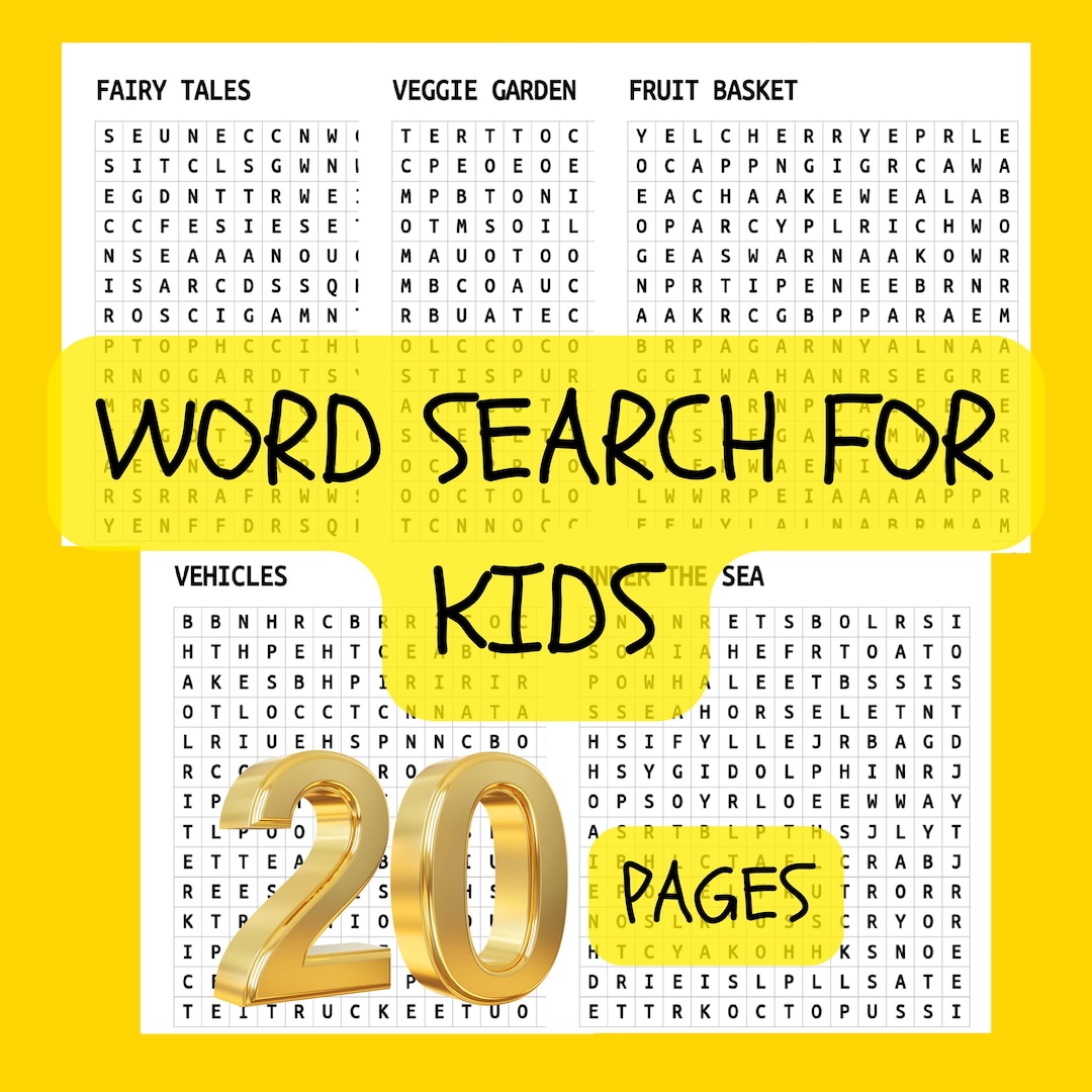 Educational Word Search Puzzles for Kids – 20 Themed Puzzles With 10 ...