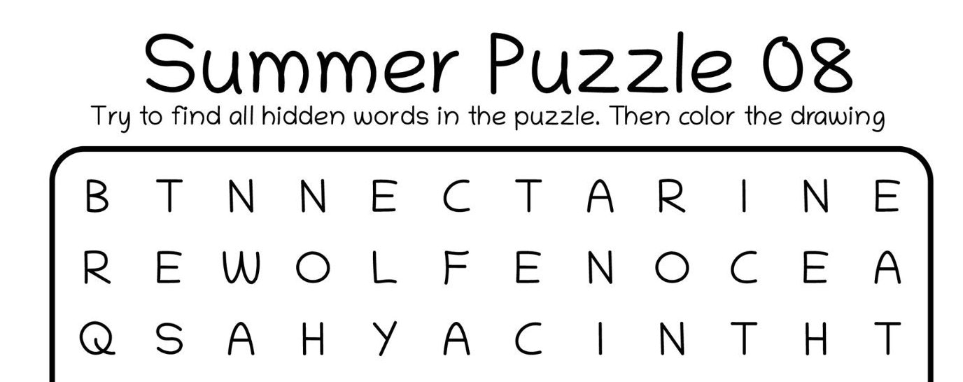 20 Page Printable Summer Word Search Set, Word Puzzle Activity for Kids ...