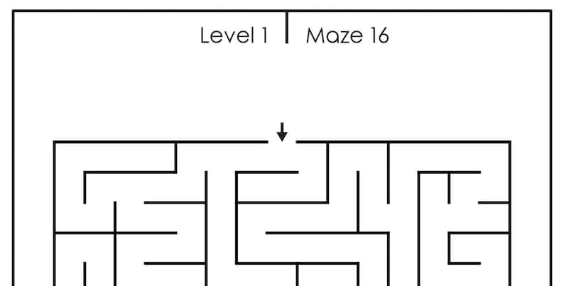 20 Maze Puzzle Pages - Printable Mazes for Kids and Adults - PDF ...