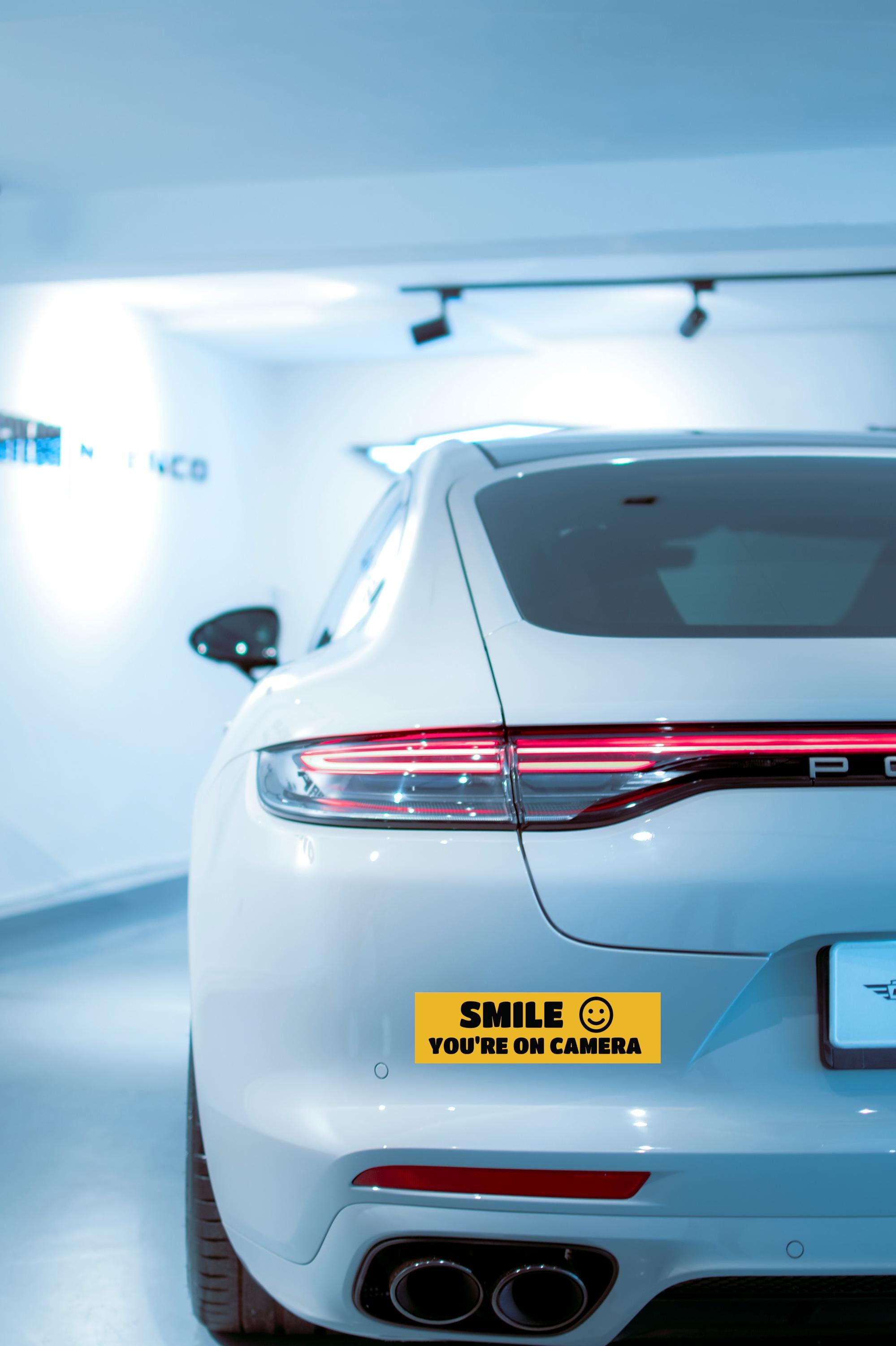 Smile You're on Camera Bumper Sticker, Security Warning Decal, Deter ...