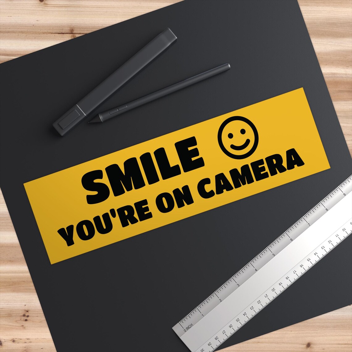 Smile You're on Camera Bumper Sticker, Security Warning Decal, Deter ...