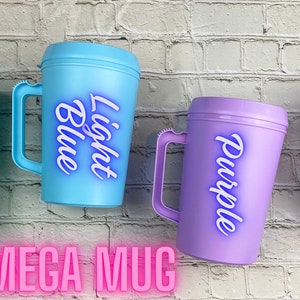 Mega Mug/trucker Cup Complete With Bendy Straw - Etsy