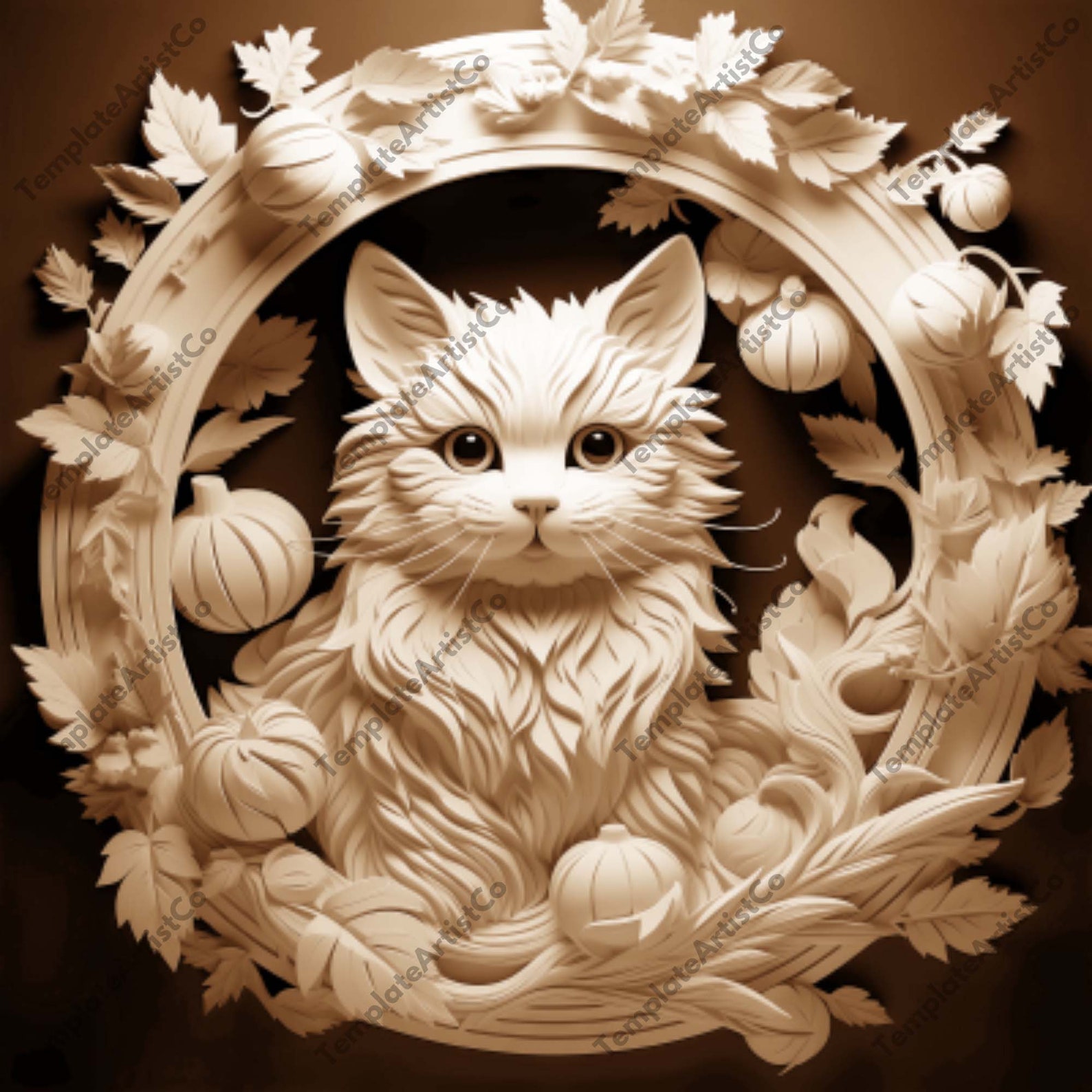 Cat Laser Burn PNG Wood Engraving 3D Illusion, Lightburn File ...