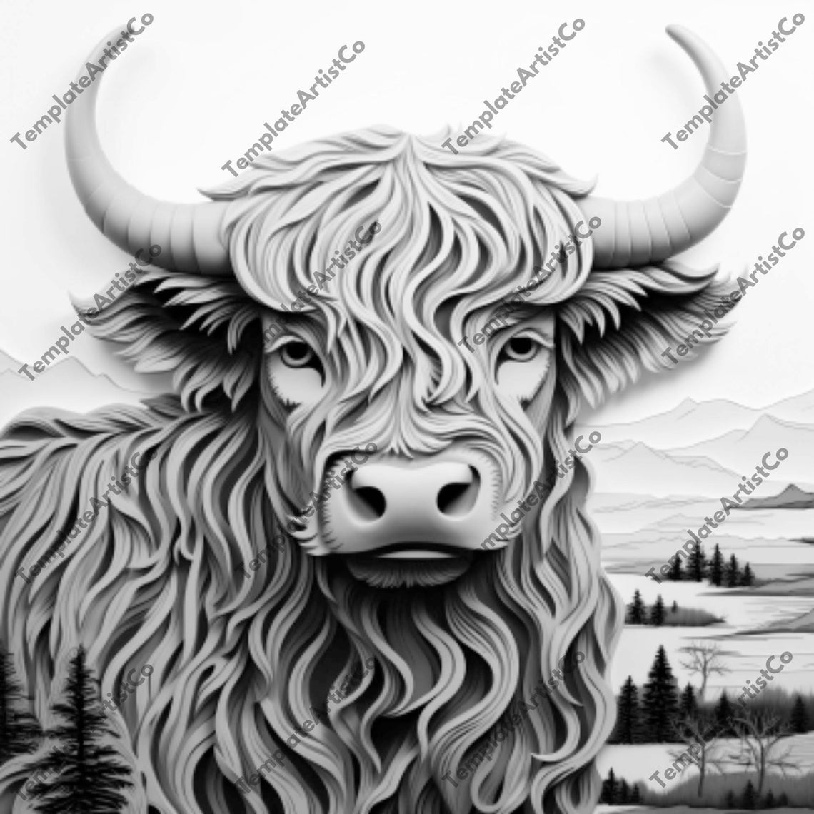 Laser Burn PNG, Highland Cow Laser Engrave PNG, Co2 Laser Engraving ...