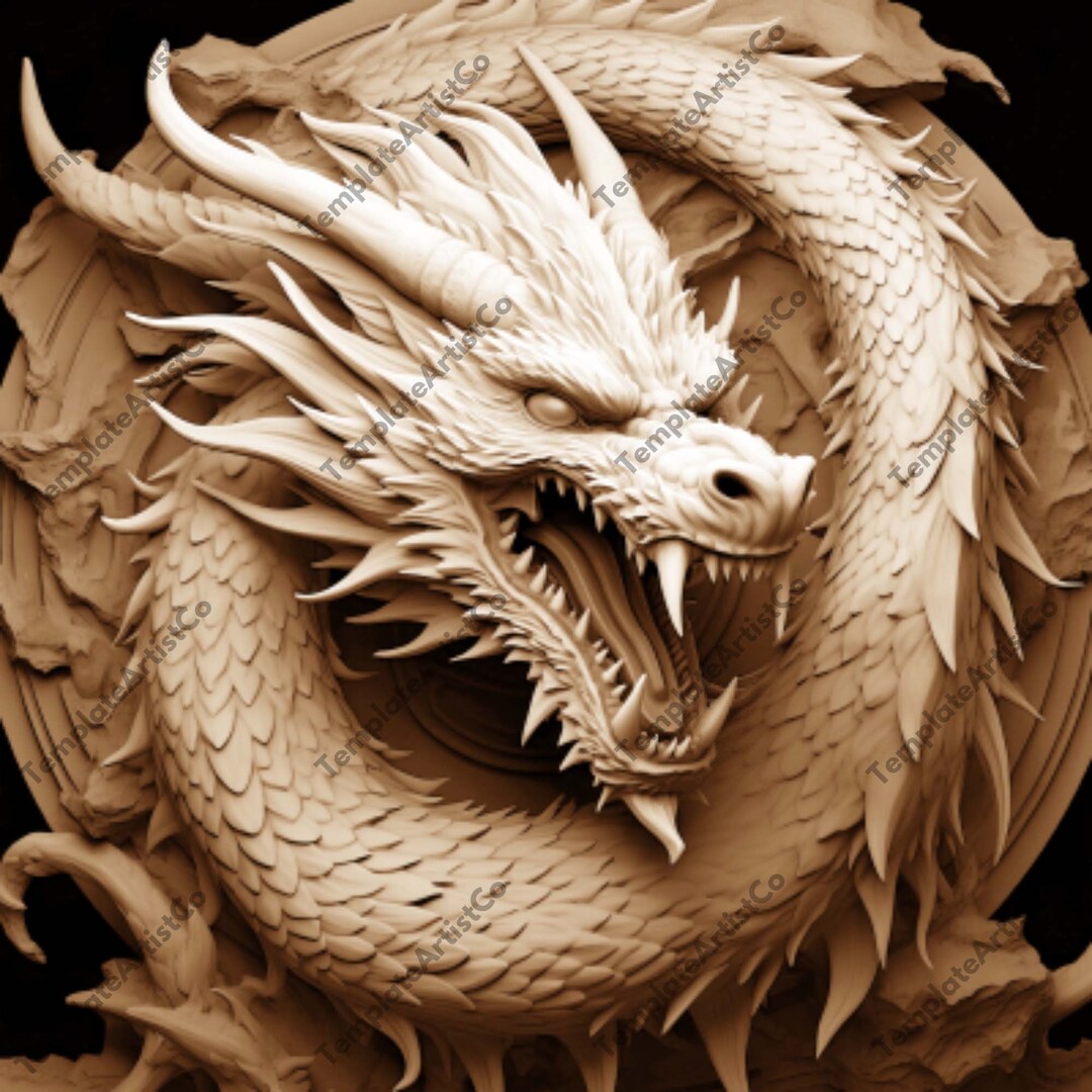 Dragon Laser Engrave Burn PNG, Co2 Laser Wood Engraving Lightburn File ...