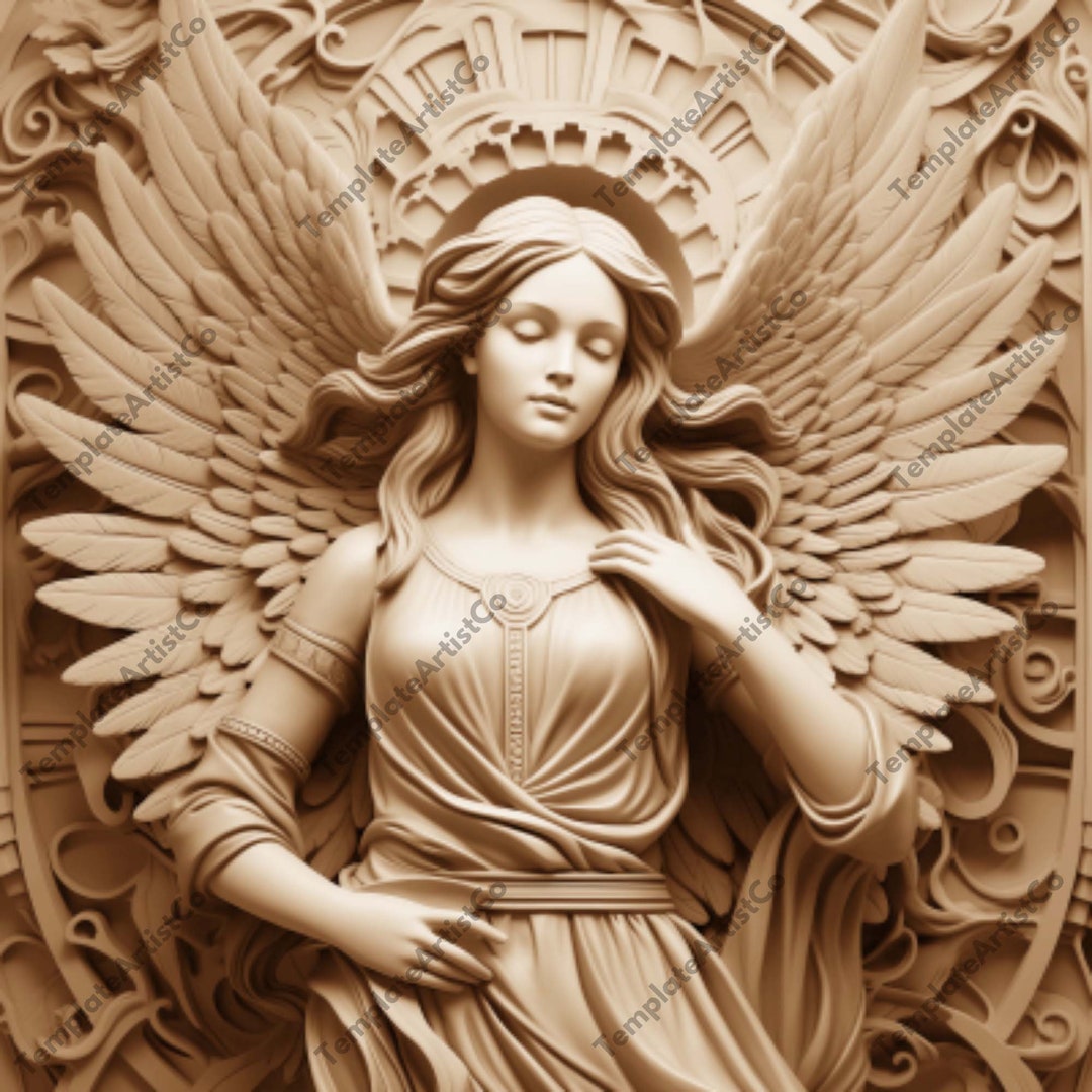 Angel Laser Burn Engrave PNG, Co2 Laser Wood Engraving Lightburn File ...