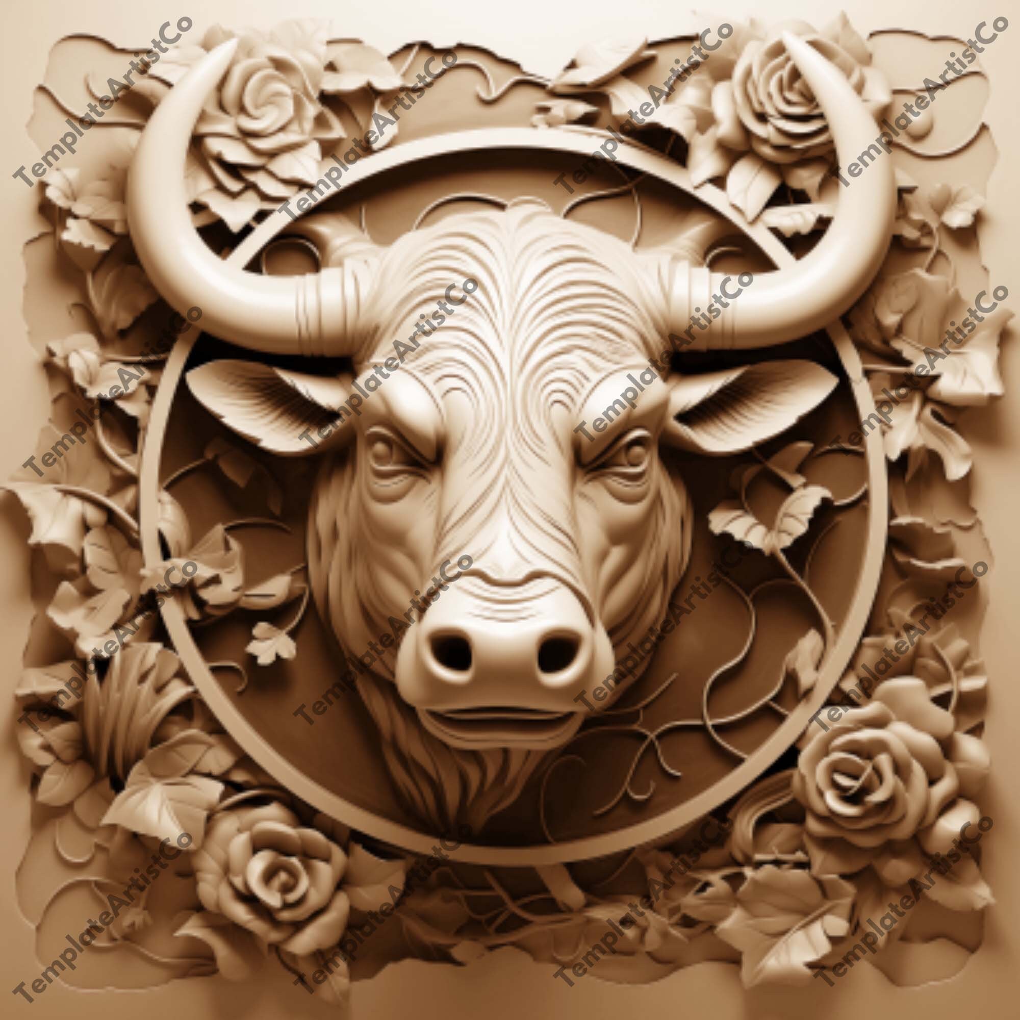Bull Laser Burn PNG Wood Engraving 3D Illusion, Lightburn File ...