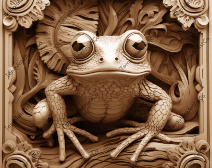 Frog Laser Engrave File, PNG Burn, Wood Engraving Lightburn File, 3D ...