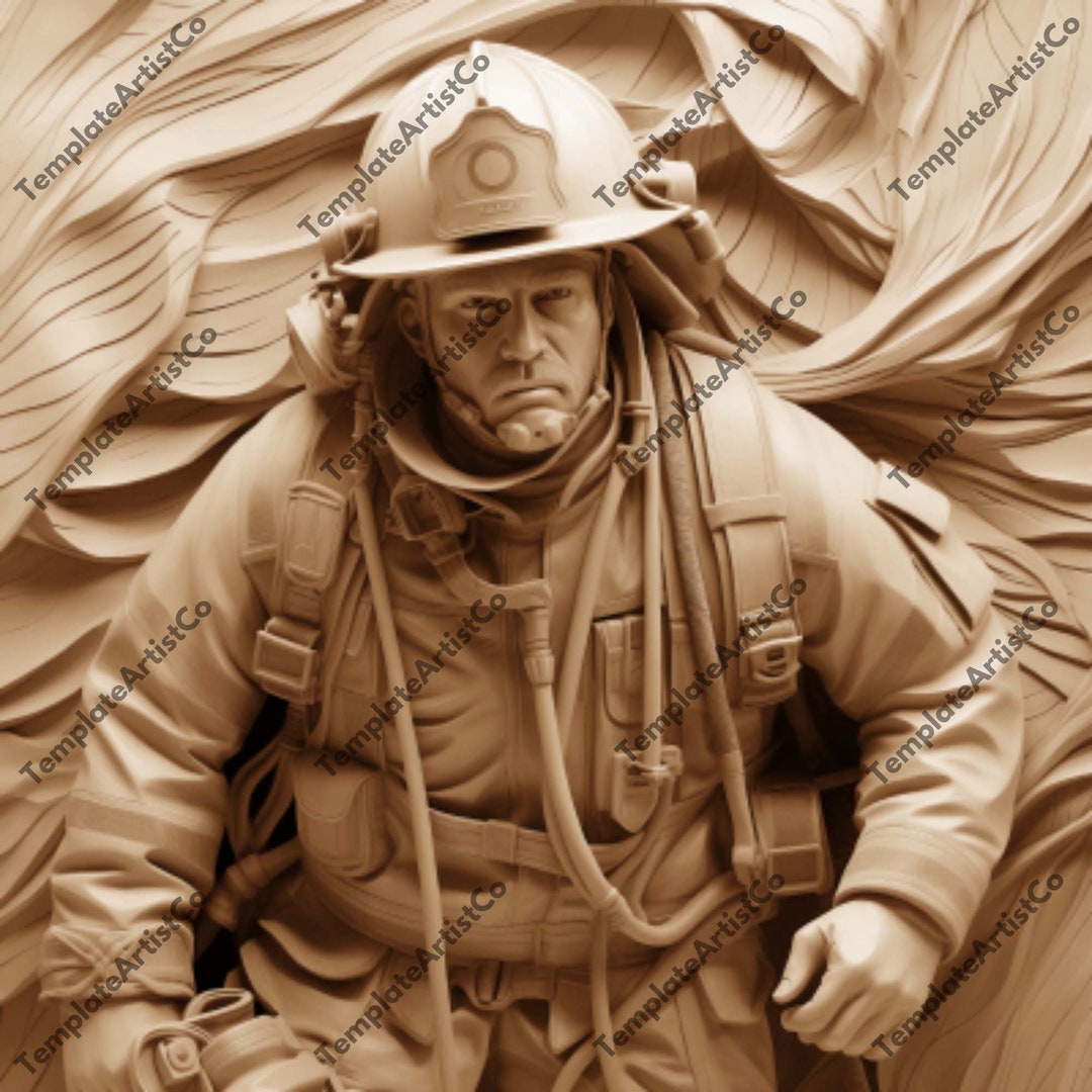 Fire Fighter Laser Burn Engrave PNG, Co2 Laser Wood Engraving Lightburn ...