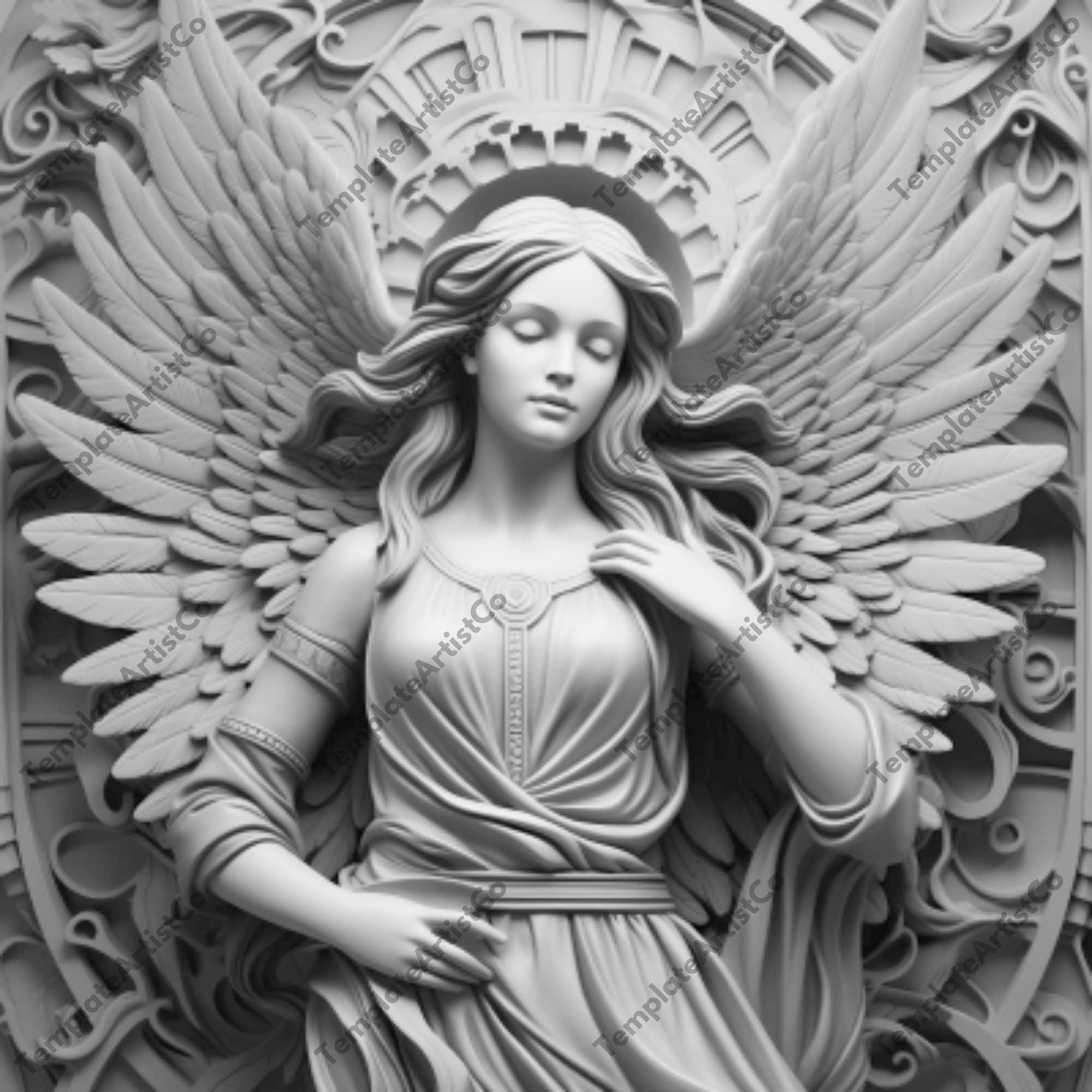 Angel Laser Burn Engrave PNG, Co2 Laser Wood Engraving Lightburn File ...