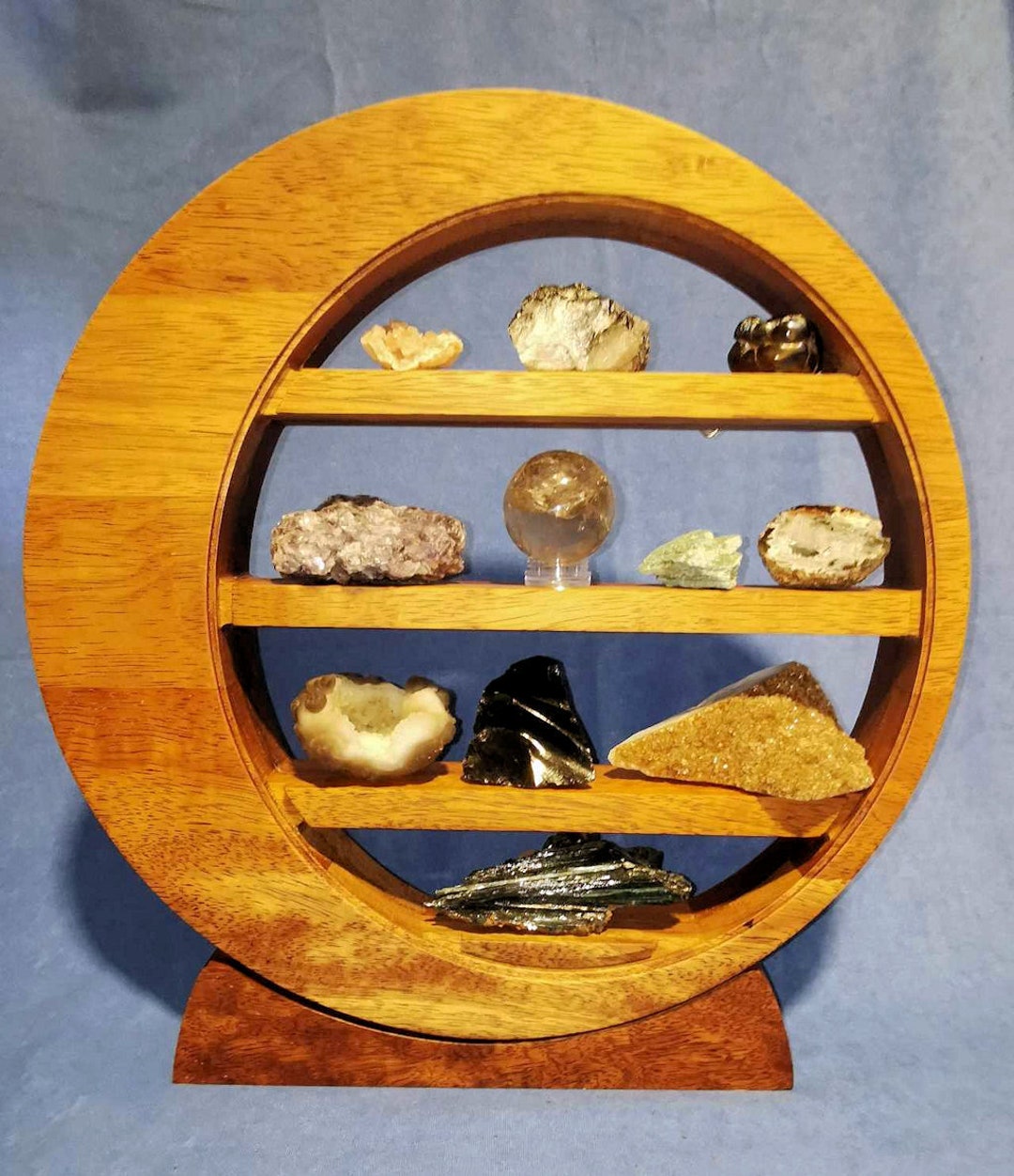 Hardwood Moon Shelf Storage Rack for Crystals, 4 Shelf 40cm for Herbs ...