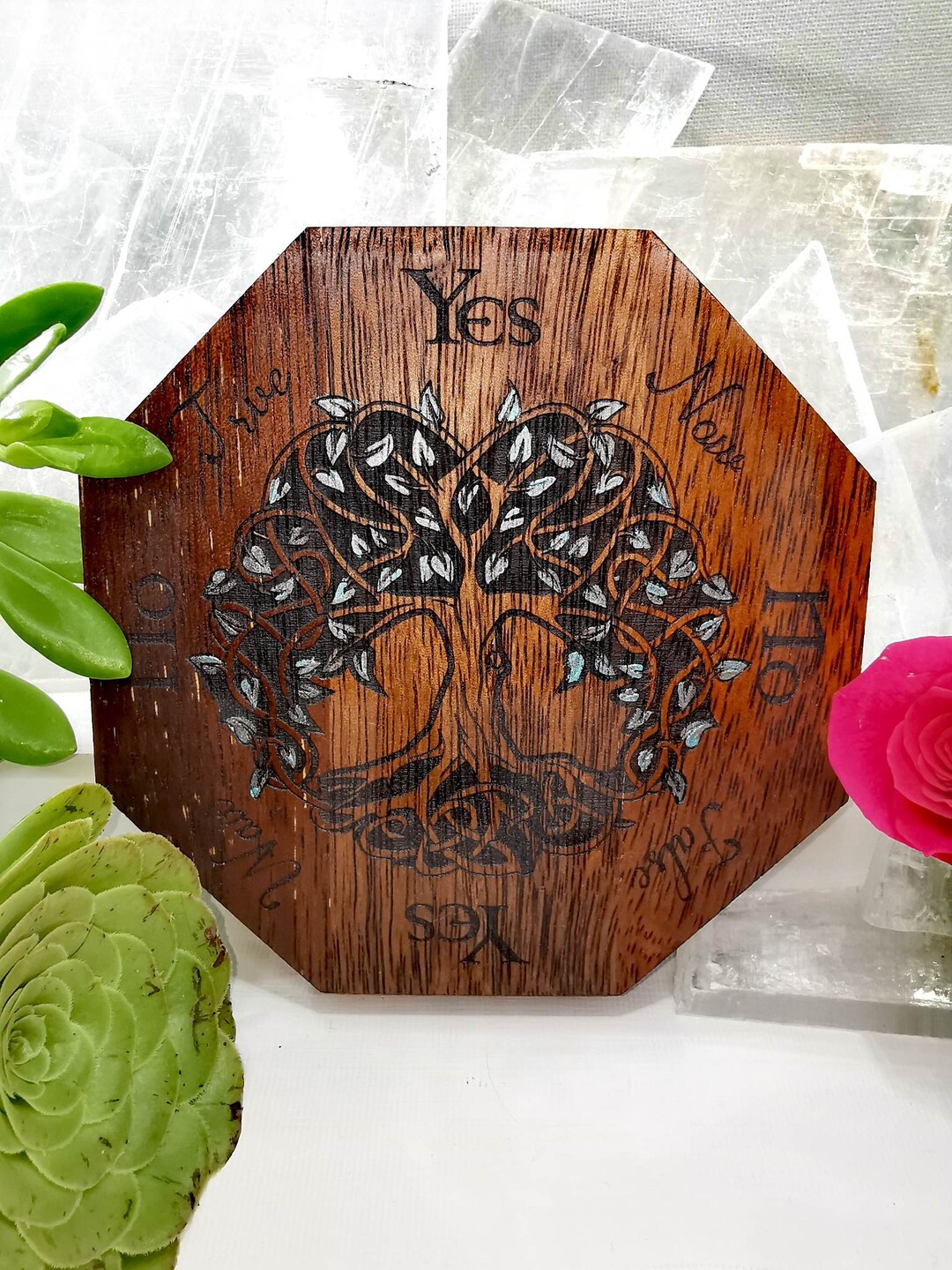 Tree of Life, Octagonal Pendulum Board, Divination Dowsing Spiritual ...