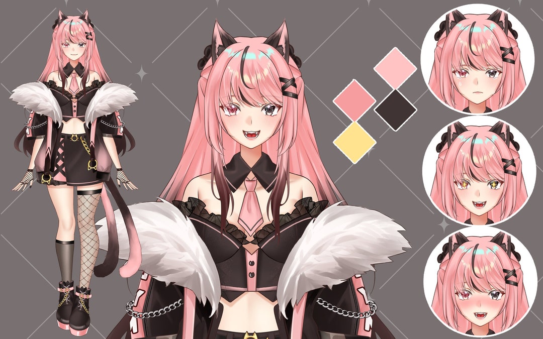 Two-tailed Cat Vtuber Model - Etsy