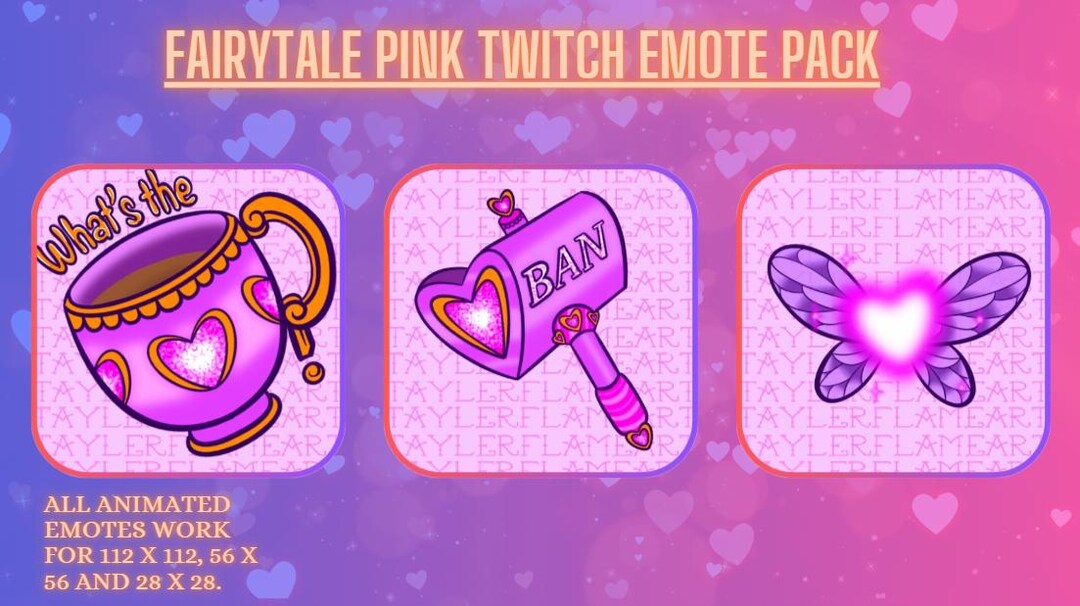 Twitch Pink Emote Pack - Etsy