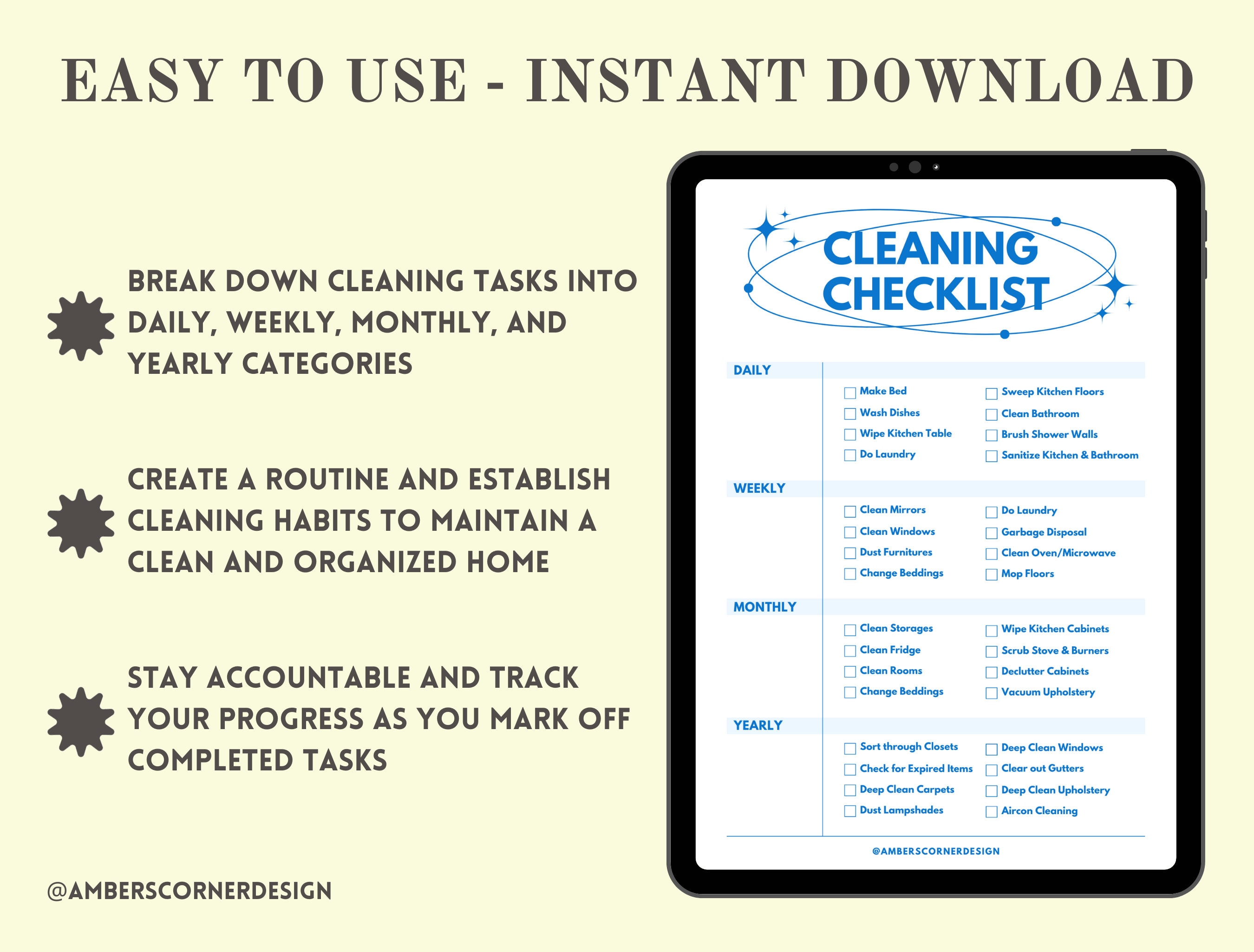 Complete Cleaning Checklist for Homeowners, Step-by-step Organized Tool ...