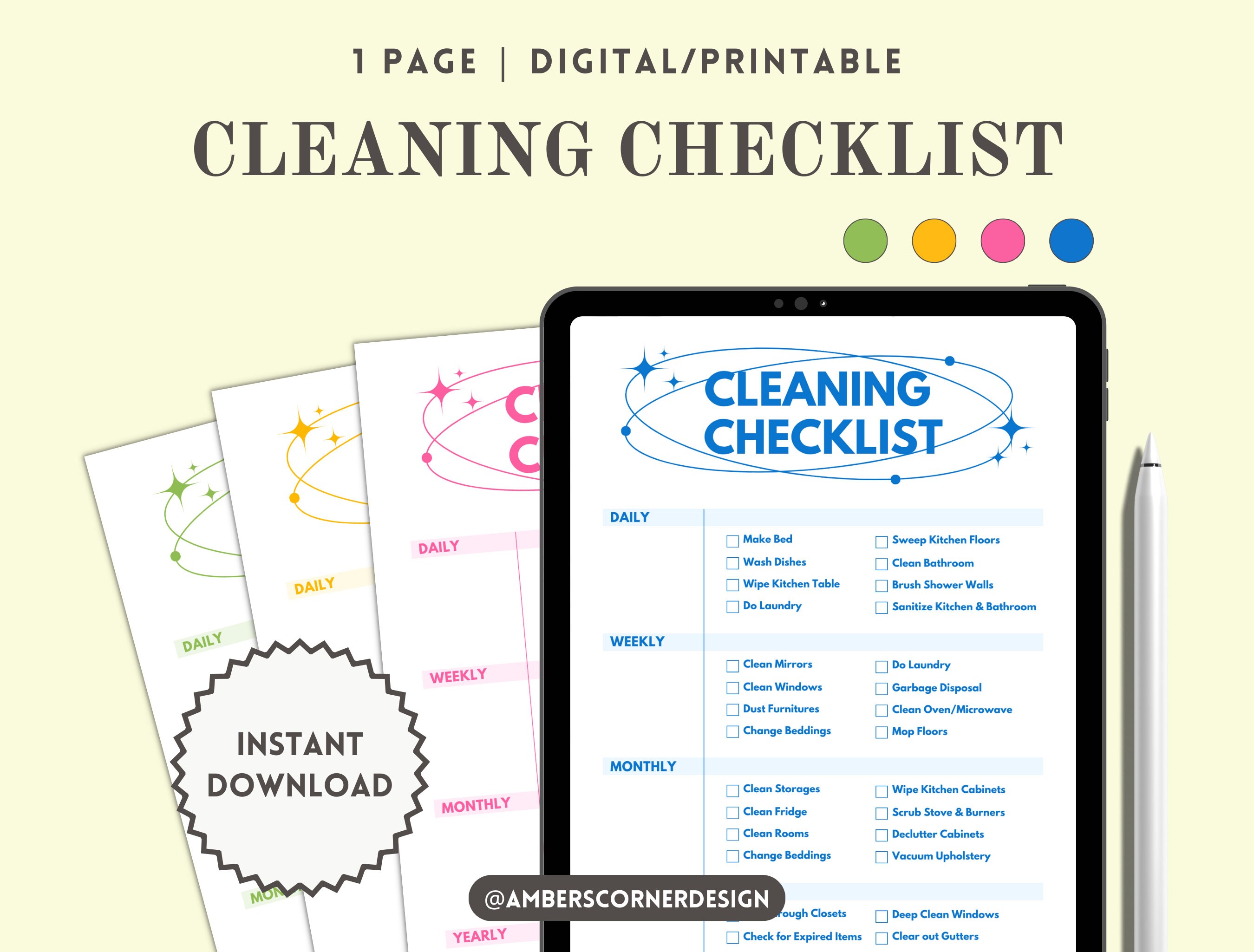 Complete Cleaning Checklist for Homeowners, Step-by-step Organized Tool ...