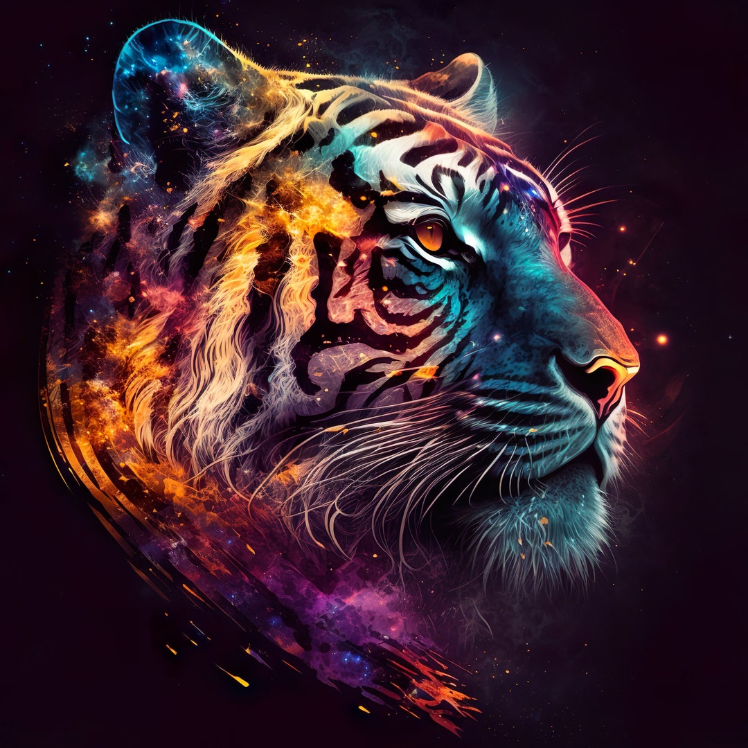 Dream Cosmic Tiger in Vibrant Color No.2//premium Quality - Etsy