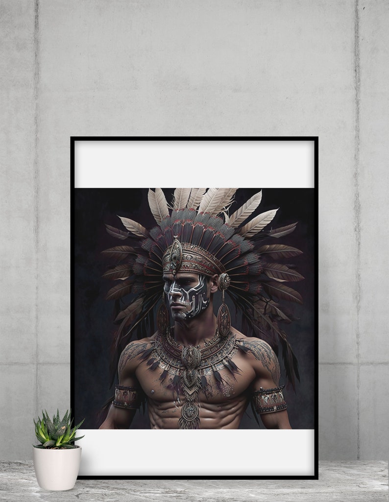 Strong Aztec Man No.3 //premium Digital Product Ai Clip Art Wall Paper ...