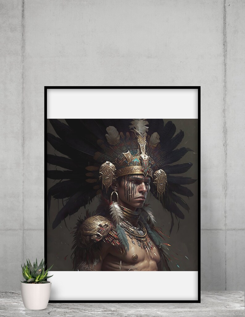 Strong Aztec Man No.4 //premium Digital Product Ai Clip Art Wall Paper ...