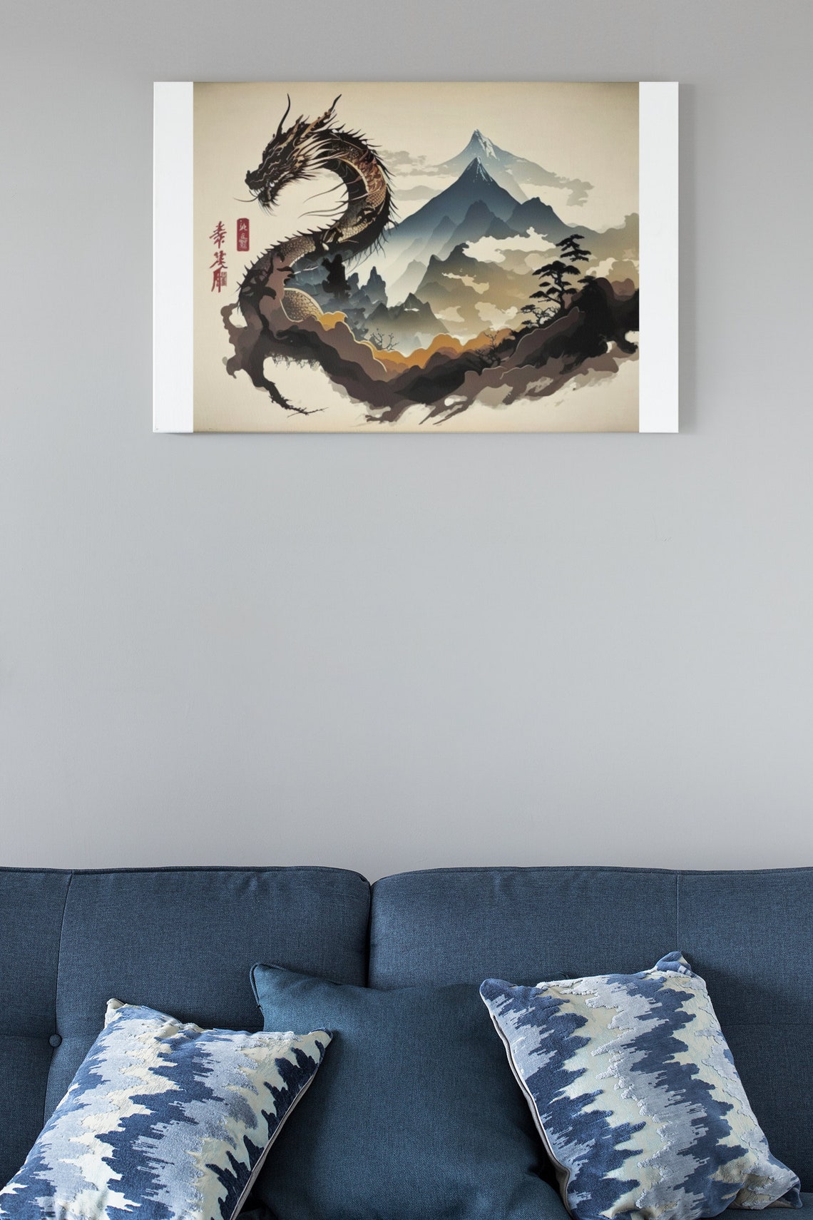 Caligraphy Ink Chinese Dragon No.7 // Premium Quality Digital AI Art ...