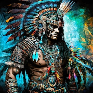 Strong Aztec King No.1//premium Digital Product Ai Clip Art Wall Paper ...